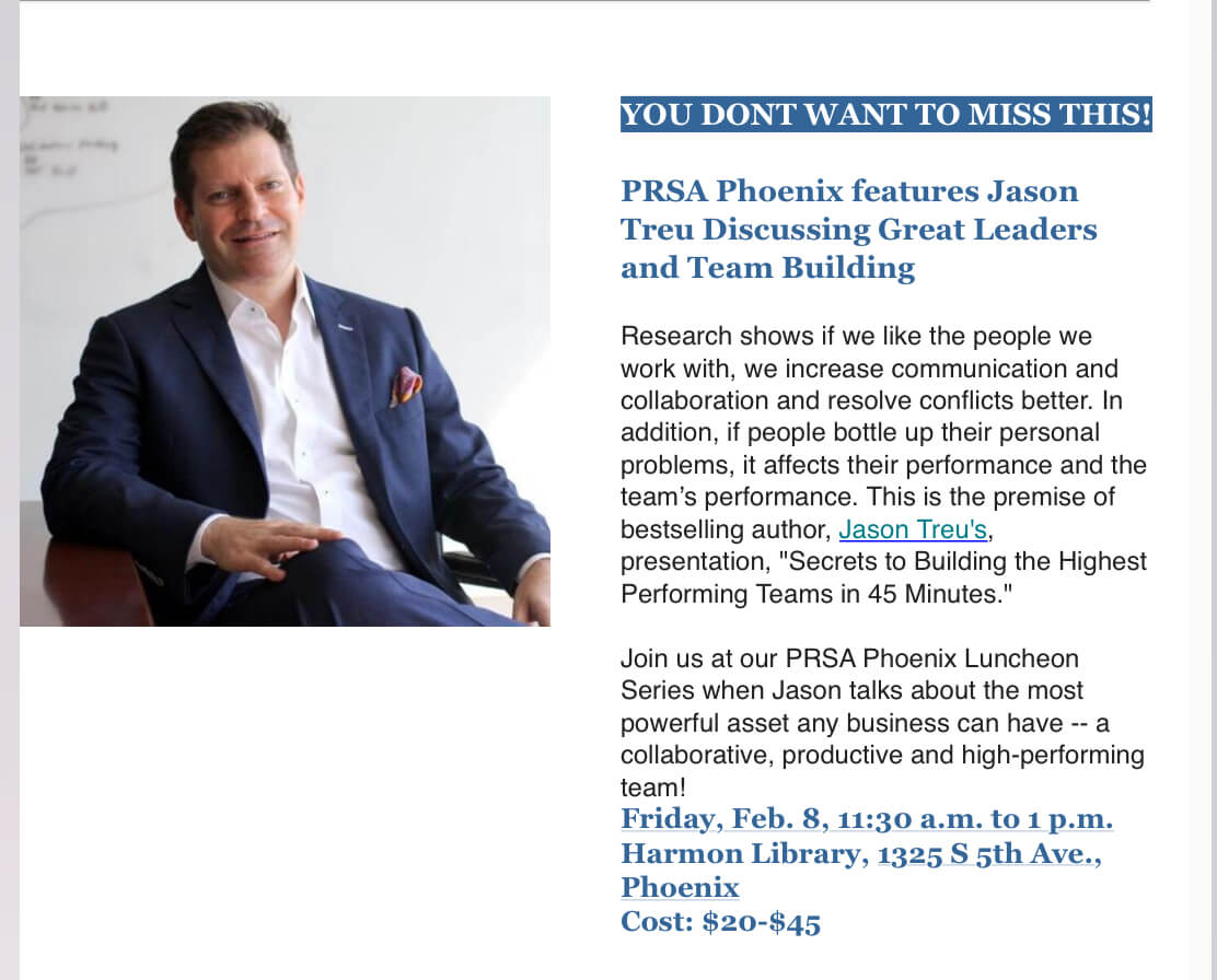 Keynote Speaker at PRSA Phoenix on Friday on Leadership, Employee ...